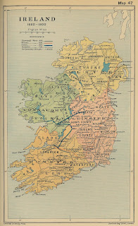English: Irish Map and Authors, 1800 and 1900