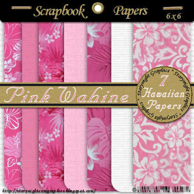 Starynight.Com Digital Scrapbook Kits: Pink Wahine Digital Scrapbook Papers