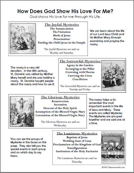 Free Printable Rosary Worksheets