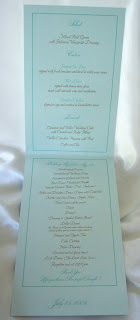 Designs by Ginny: Custom Starfish pocketfold wedding invitation, menu ...