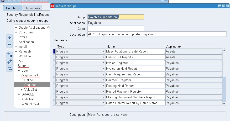 Oracle Applications Request Groups And Request Sets In Concurrent Programs