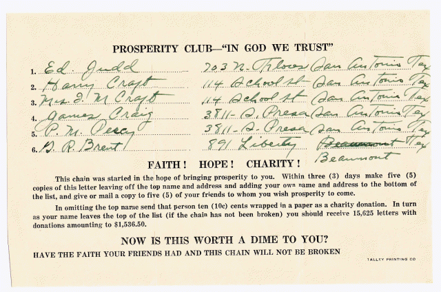 Makropoulos: The Hopefulness of the Chain Letter