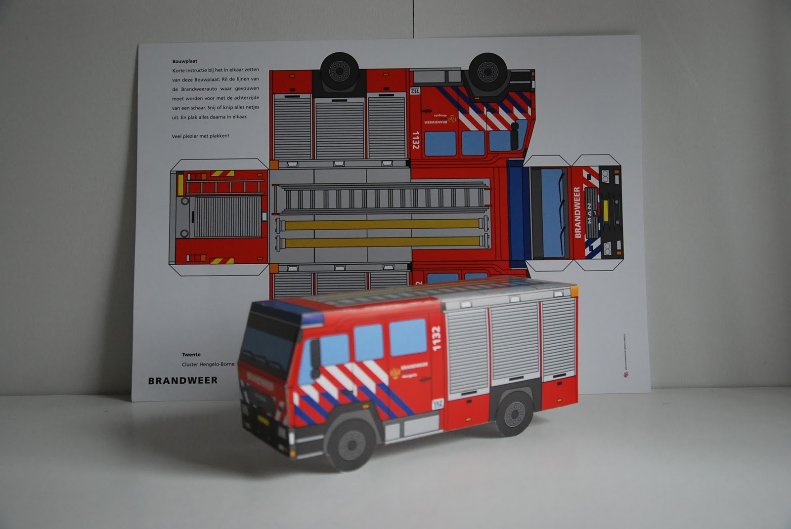 Bouwplaat Brandweerauto