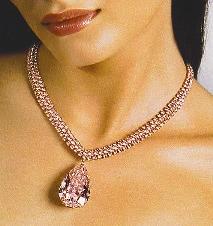 pink diamond necklaces
