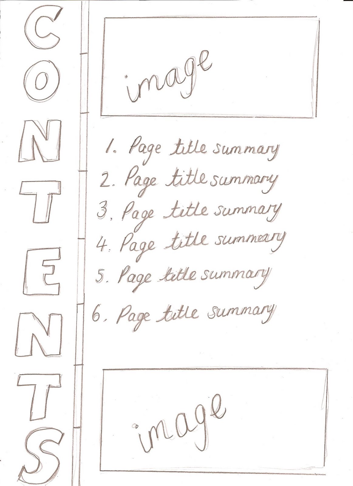 Sophie's AS Media Coursework: Contents Page Task