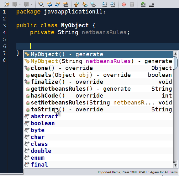 Generate Code With Code Completion In Netbeans Messages From Mrhaki