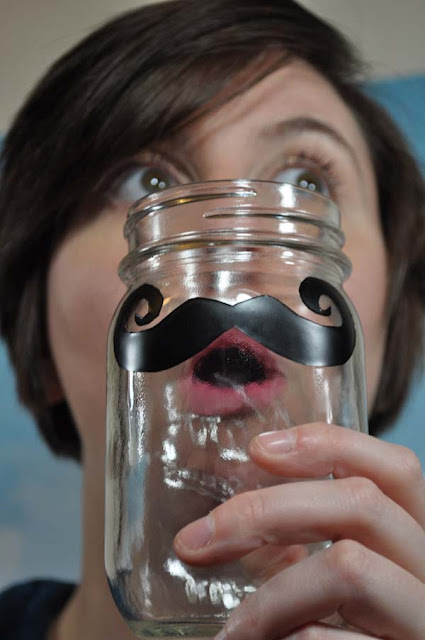 Alaska Crafter: 2 In 1: Chalkboard Glass & Mustache Glass Tutorial