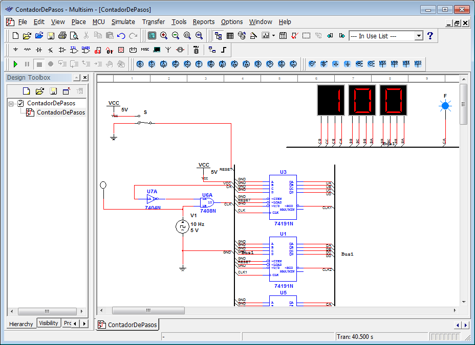 Timer o Contador 0-100 con 74191 en Cascada