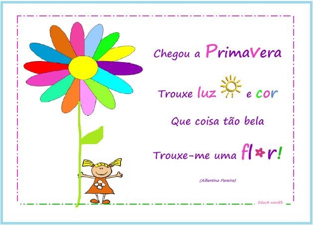 Educ@ naWeb ....Pré-Escolar: Poesia "Chegou a Primavera"
