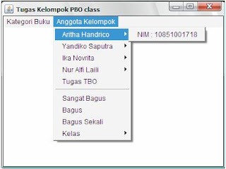 Membuat drop down menu pada java
