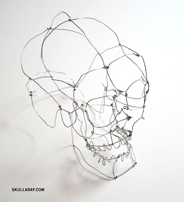 62. Steel Wire Frame Skull