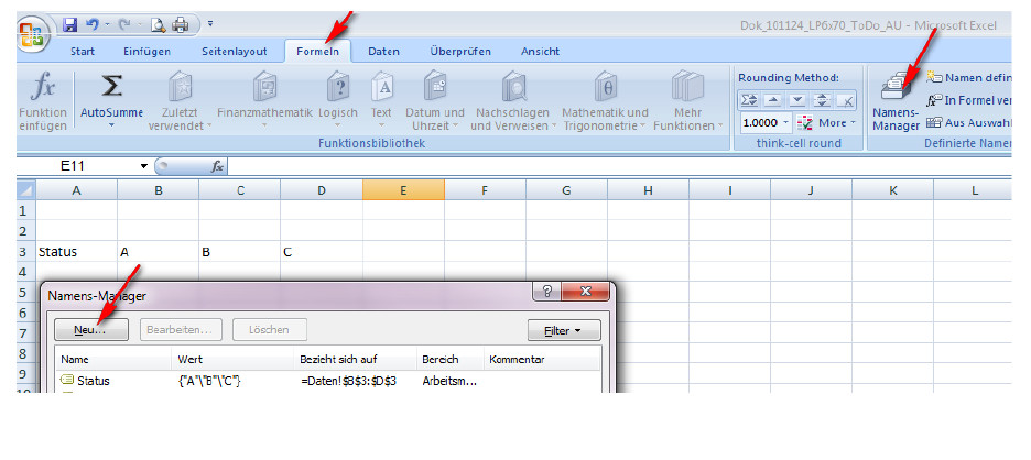 Waltis IT-Blog: Excel 2007 - Drop Down Auswahlliste