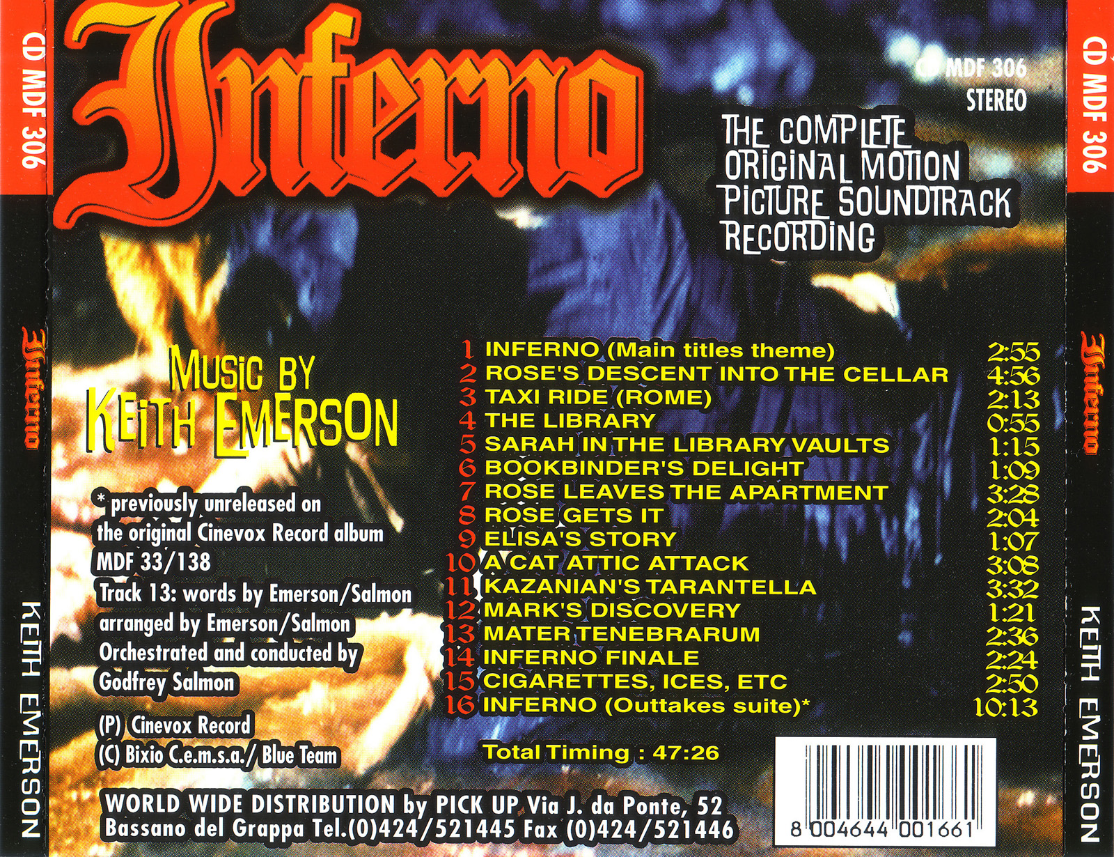 Sonidos del mas allá: Inferno, Original Soundtrack. Music composed by ...