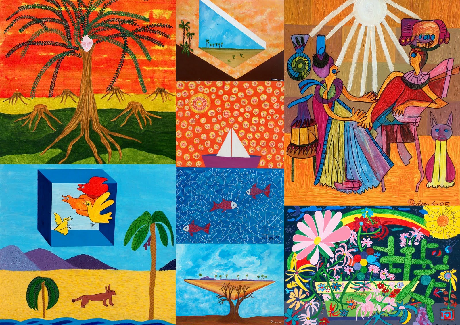 SALTANDO MUROS: El taller de pintura: collages