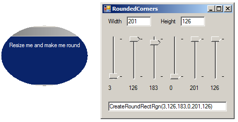 it's a code thing: C# Round WinForms Helper