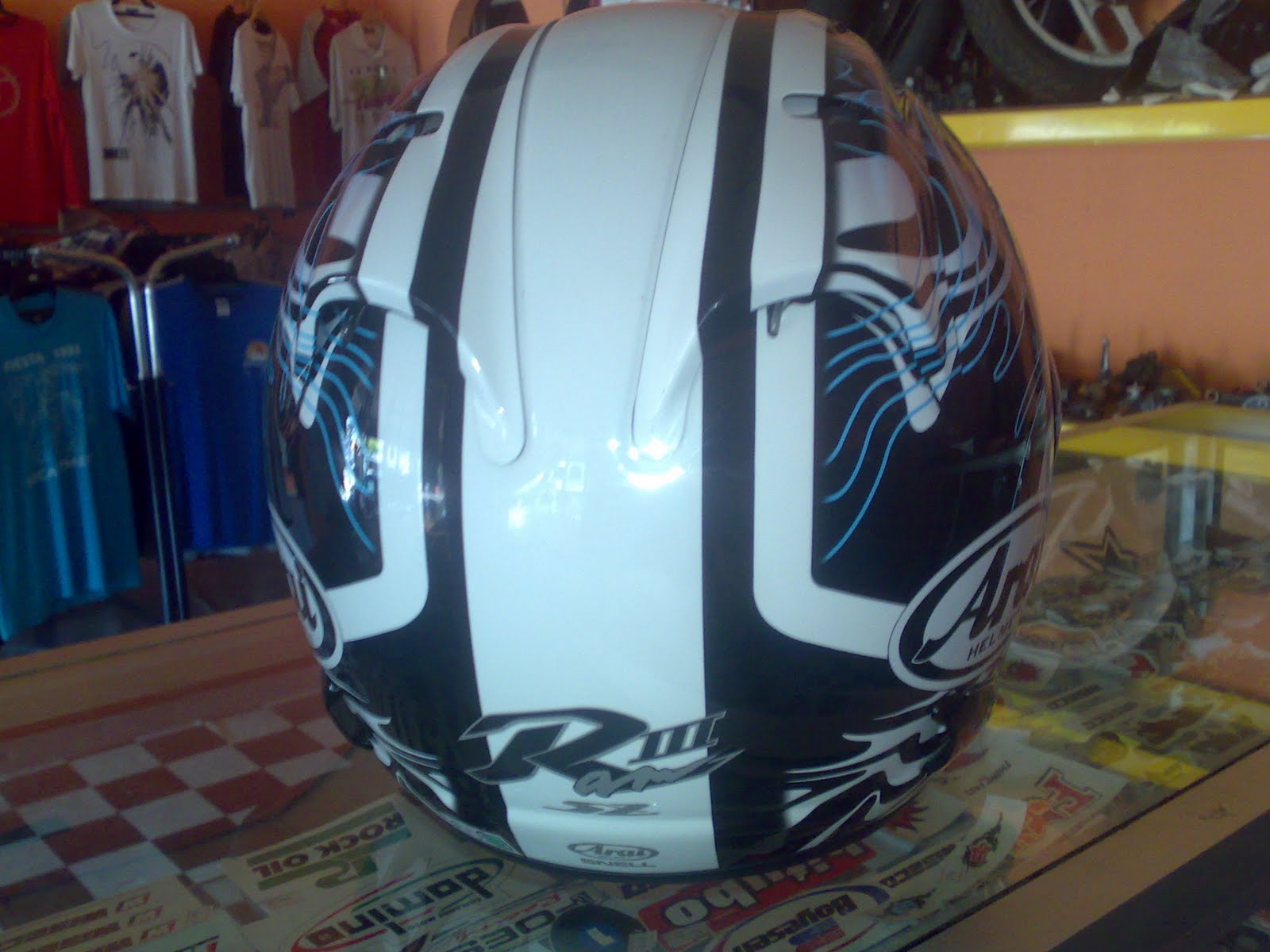 KOBERT GALLERY: ARAI RAM 3 RIPTIDE BIRU SIZE M + VISOR RAINBOW