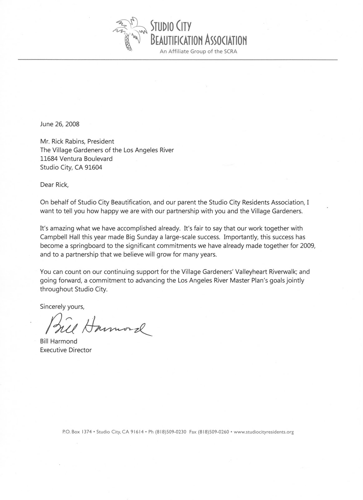 The Village Gardeners: Letter of Support Studio City Beautification ...
