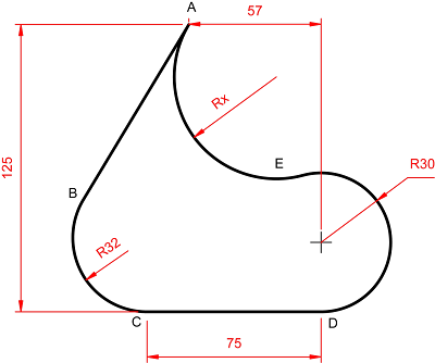 Engineering Drawing: Tangency problem 05