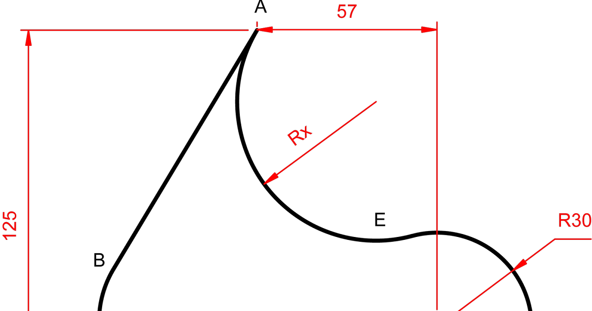 Engineering Drawing Tangency Problem 05