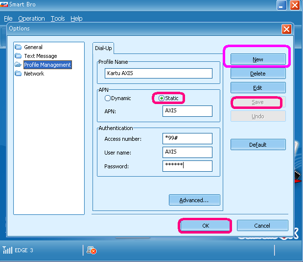 Setting Modem For Telkomsel, XL, 3 (Tri), Axis, IM3