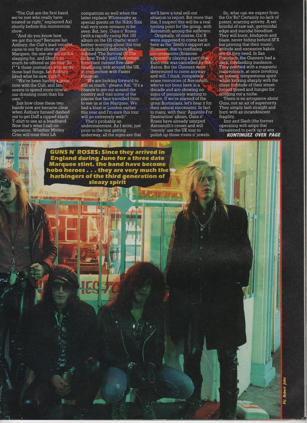 Klassic Kerrang Interviews: Guns N' Roses, October 1987