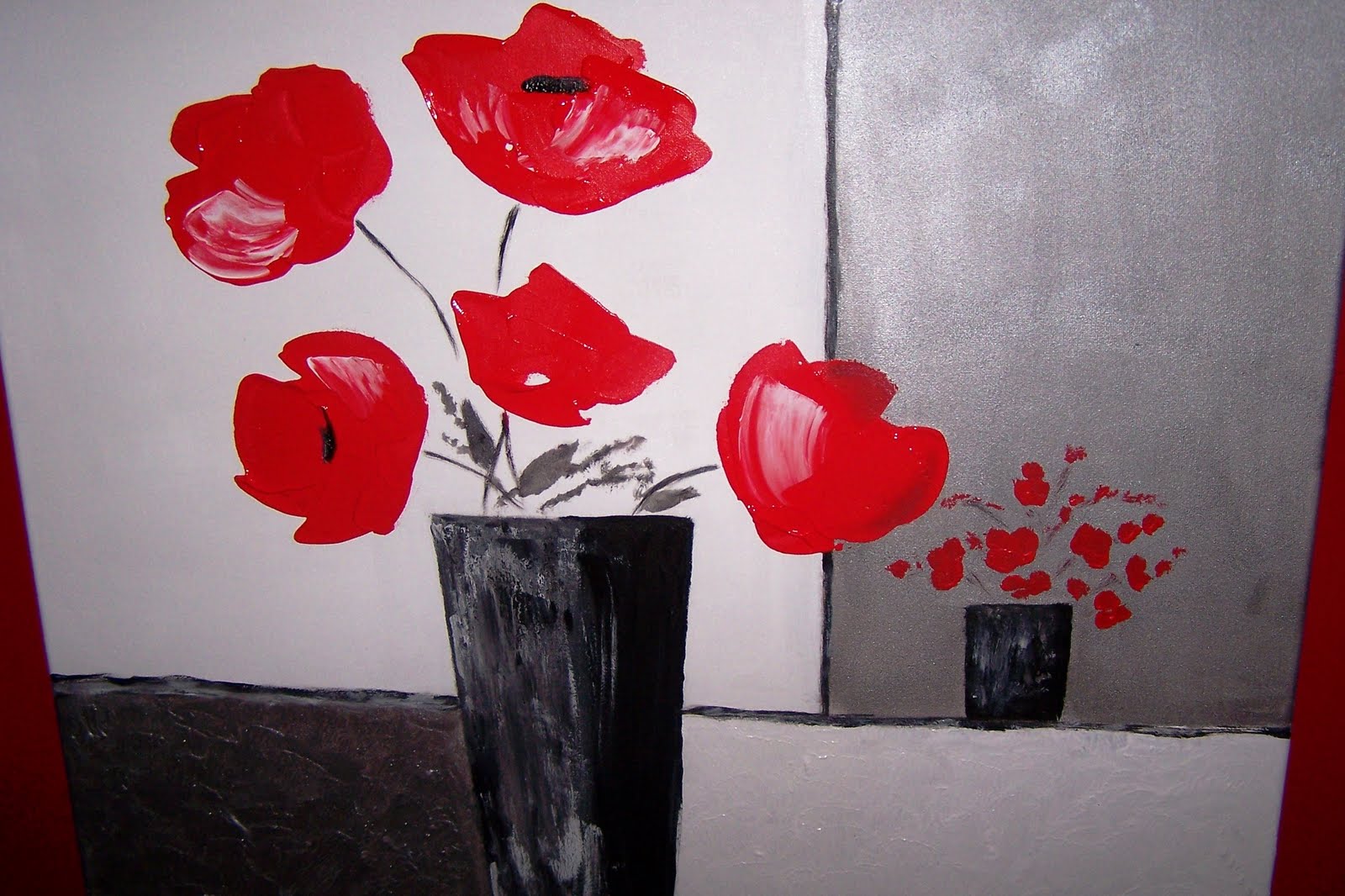 mes tableaux: FLEURS ROUGES 2