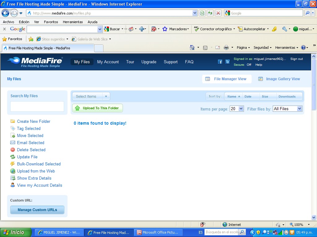 TECNOLOGIA INFORMATICA: CREACION MEDIAFIRE