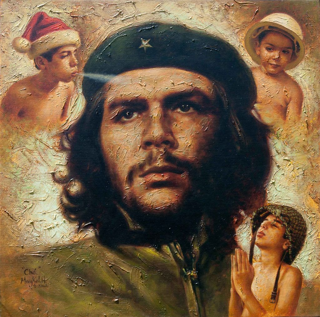 Prestes A Ressurgir: Pintores cubanos recriam foto de Che Guevara