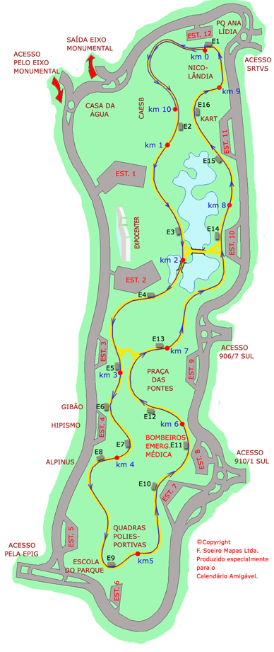 E AÍ, CORREDOR: CORRENDO NO PARQUE DA CIDADE - PERCURSOS