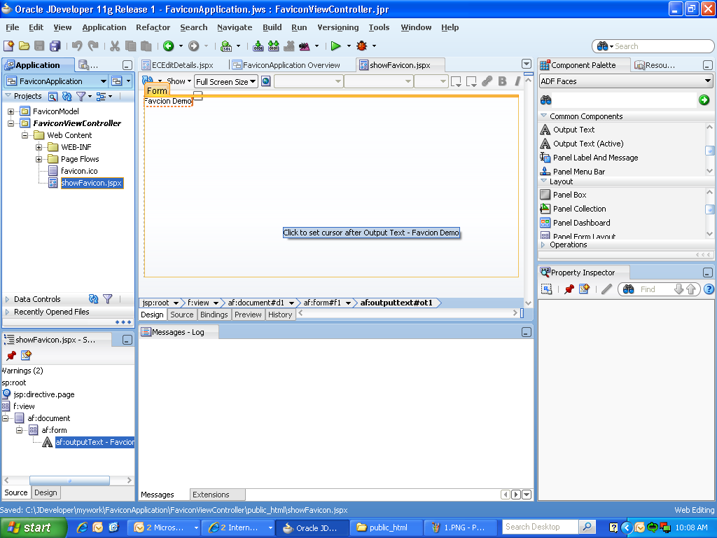 Oracle ADF: Favicon Icon In ADF