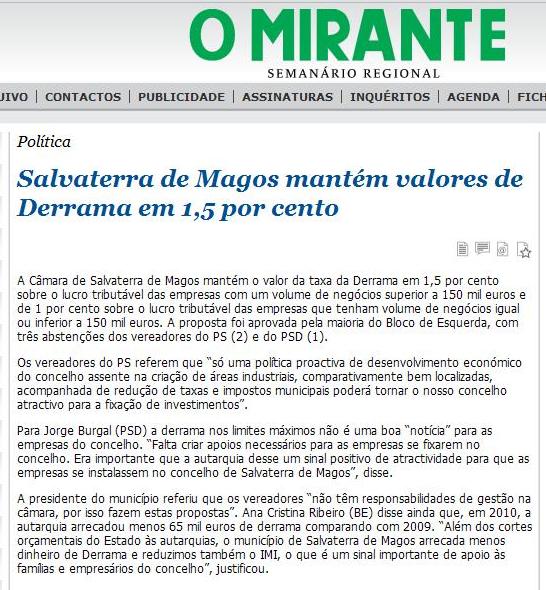 Fazer por Salvaterra, Fazer por Todos Nós: O OLHAR DA IMPRENSA SOBRE O ...