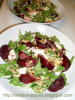 Bon Appétit: Day 2: Mozzarella, beetroot and rocket salad