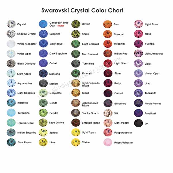 Simply Styles - Swarovski Crystal Color Chart