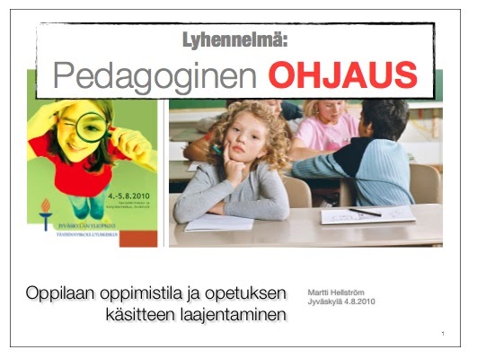 HELLSTRÖM: Pedagogiikkaa ja koulupolitiikkaa: Pedagoginen ohjaus