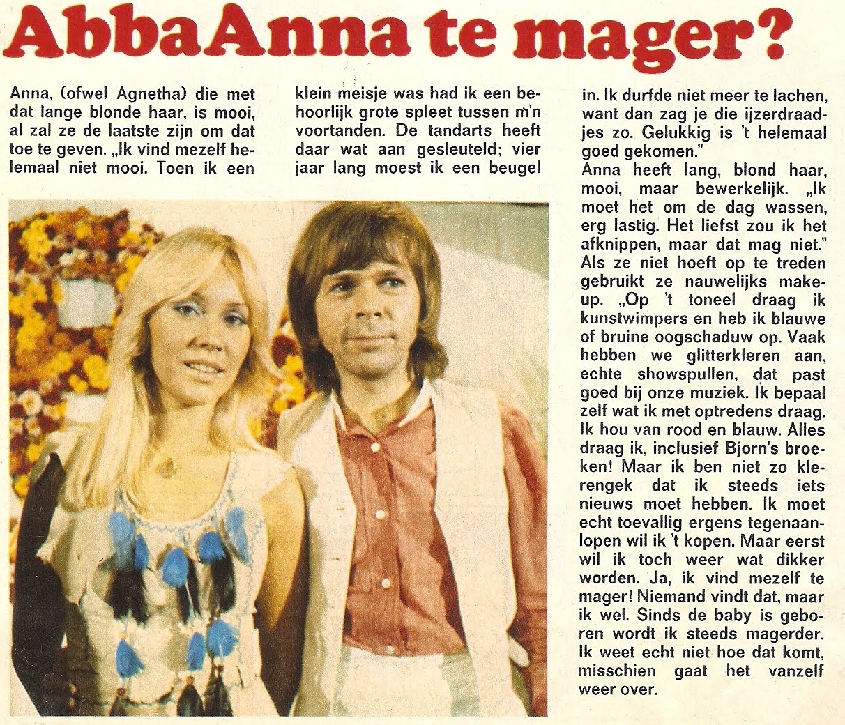 ABBA The Articles: Story, 1978: ABBA Anna too skinny?