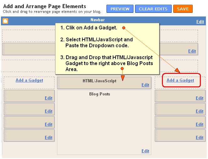 How to Add Drop Down Menu Widget in Blogger - Horizontal Menus (HTML ...