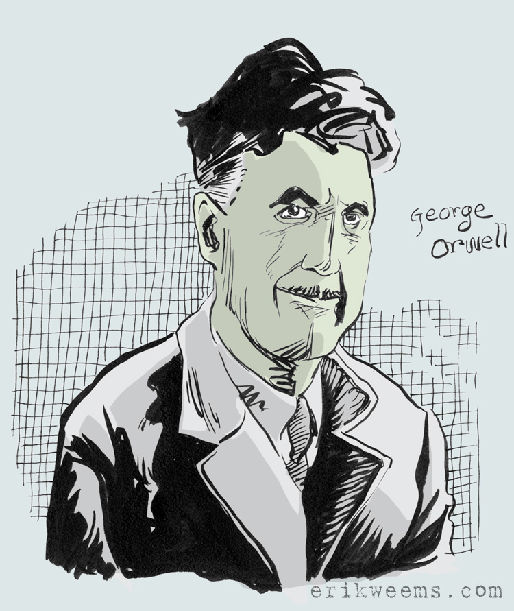 George Orwell Ink Portrait