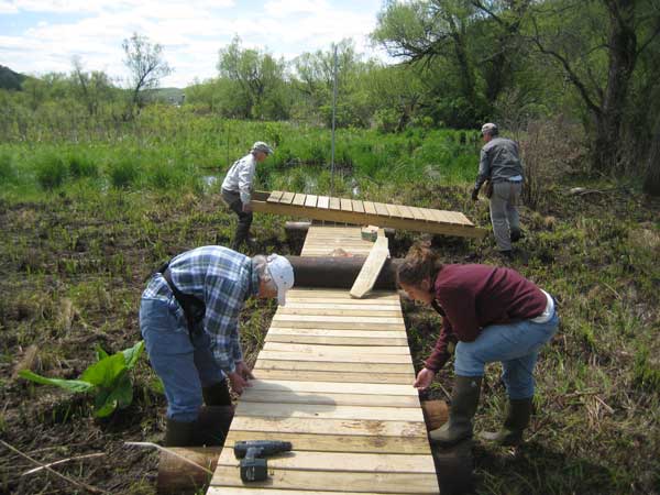 Tom's Blog: Installing a boardwalk across our wetland