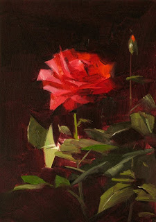 qiang-huang, a daily painter: "Red Rose Study 1" --- Sold