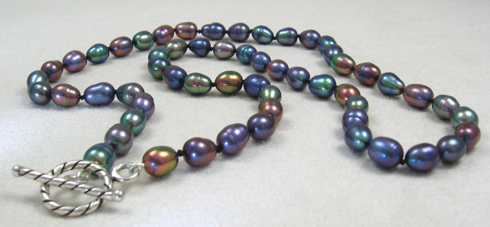 Gracie Jewellery: Hand Knotted Freshwater Peacock Pearl Necklace - Paloma