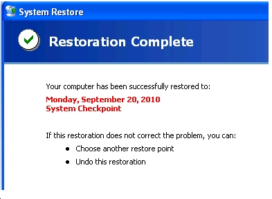 PC palace: How to restore Windows XP to a previous state