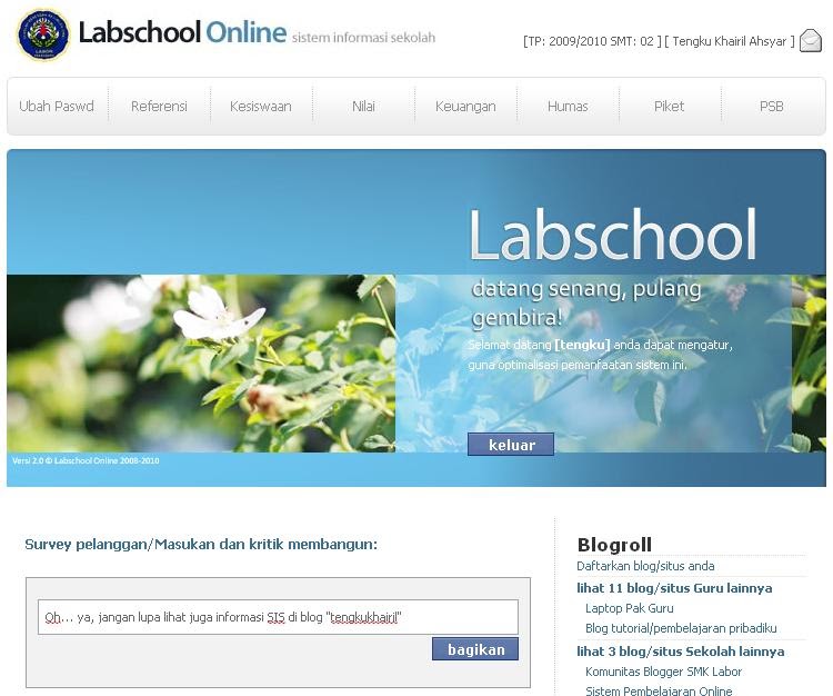 Sistem Informasi Sekolah SMK Labor Pekanbaru | Tengku Khairil Ahsyar