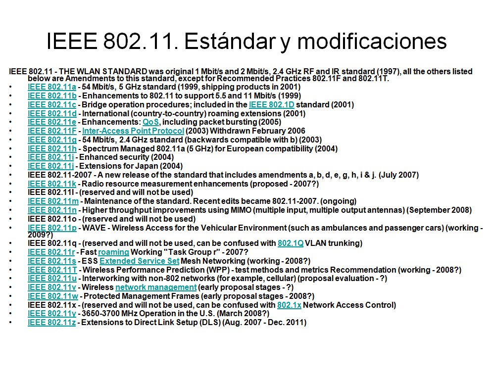 Redes Fran-Cisco: Wi-Fi: Estándares IEEE 802.11
