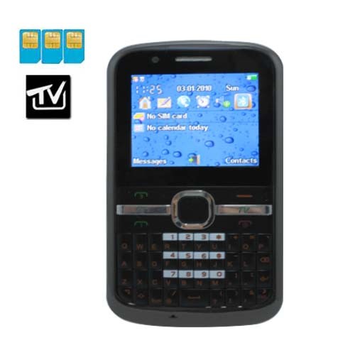 Efans: New Hot E5-TV Tri SIM Tri Standby TV Phone with QWERTY Keyboard