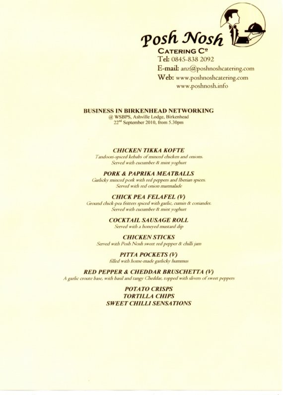 Posh Nosh Morsels: Business in Birkenhead Buffet