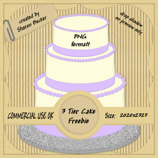 Sharon Becker Creations: NEW 3 Tier Cake Script & Template & a Freebie