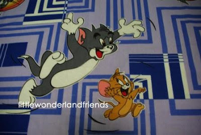 LittleWonderlandFriends: Tom & Jerry Run Jerry! Run Fast! Blue Fabric