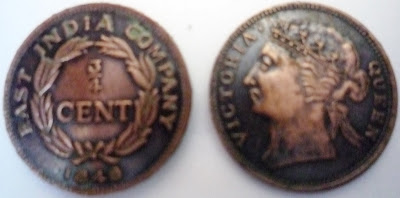 Galeri zemi niyor: Duit Syiling East India Company 3/4sen