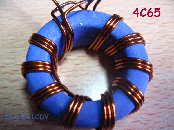 EA1CDV Ham Radio Amateur Blog: Ensayo con toroides 4C65, T100 y Ferrita