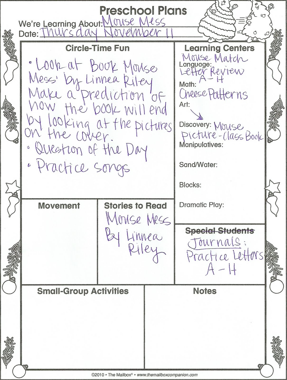 Discovery Days Preschool: Lesson Plans